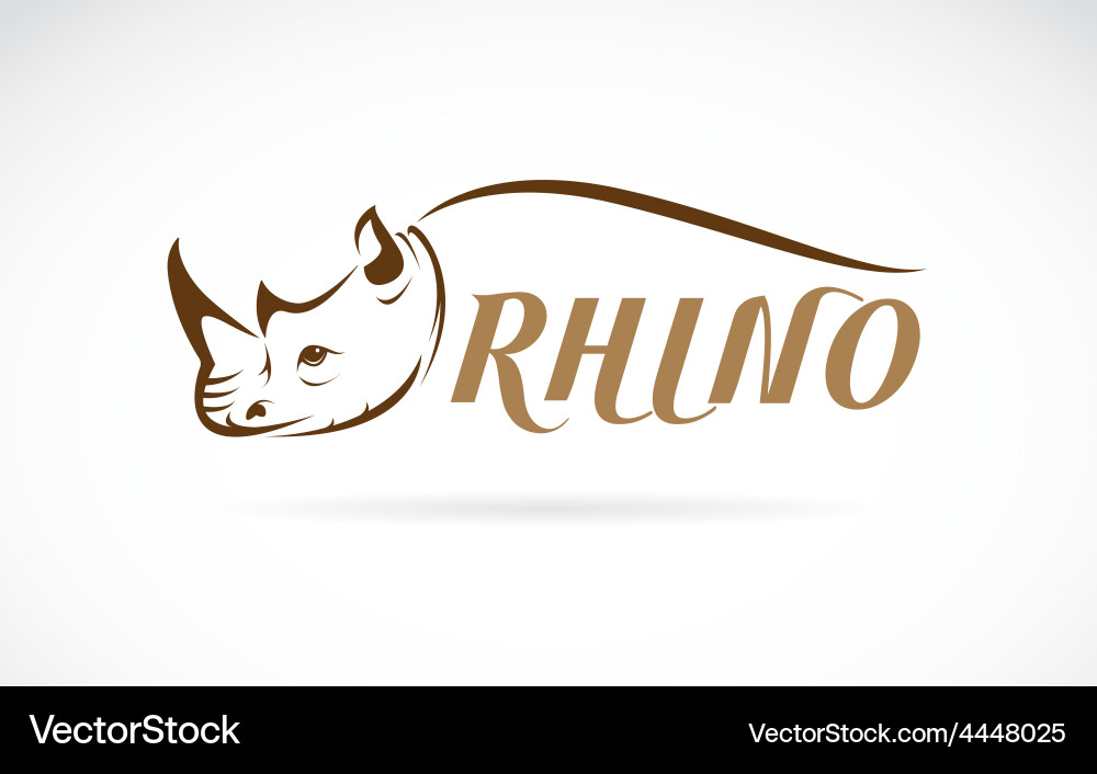 Image of rhino head and text Royalty Free Vector Image