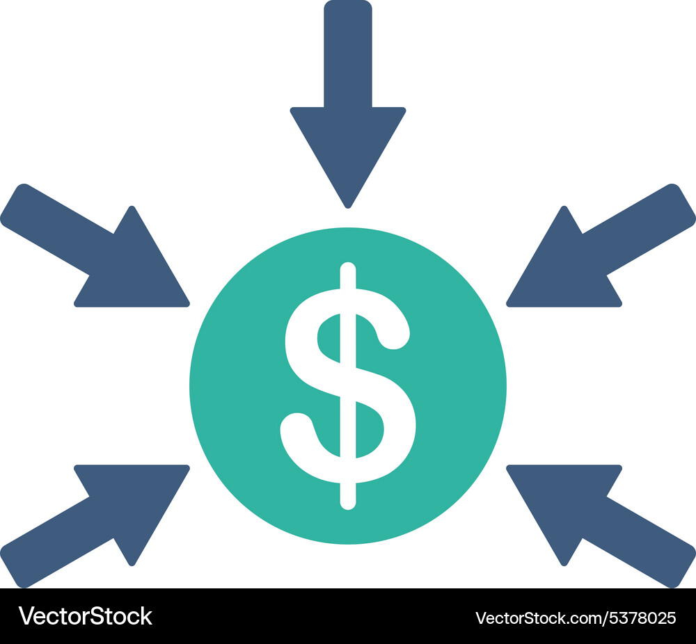 Income icon from business bicolor set Royalty Free Vector