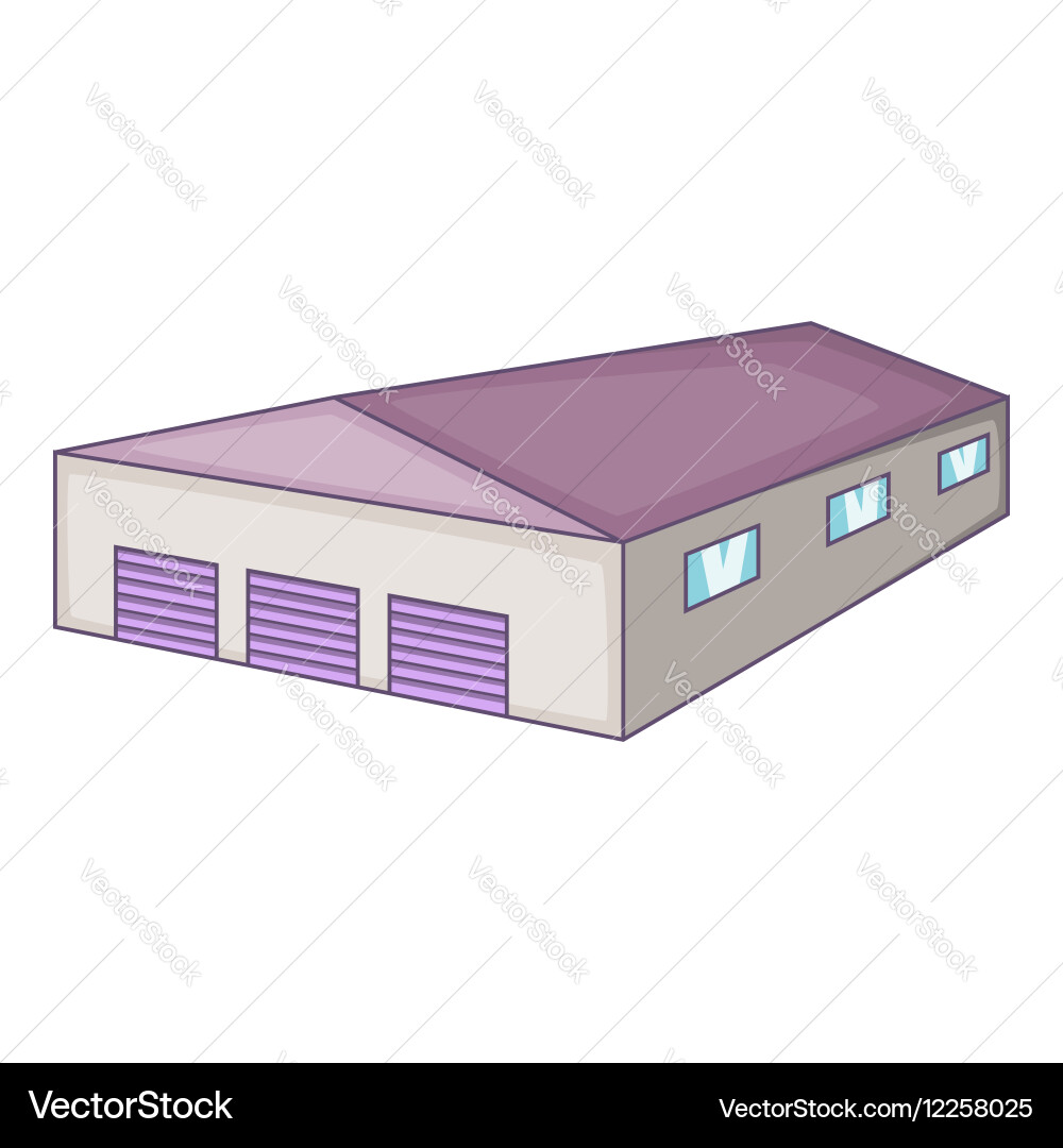 Industrial warehouse with two gates icon Vector Image
