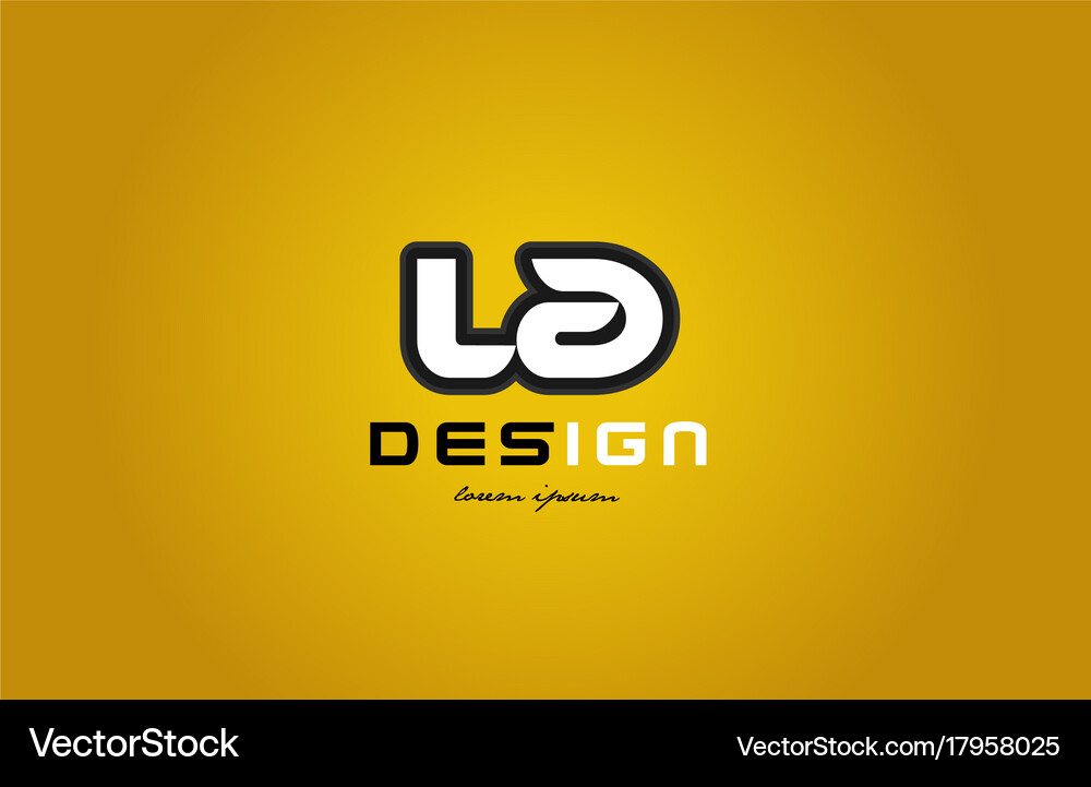 La l a alphabet letter combination digit white Vector Image