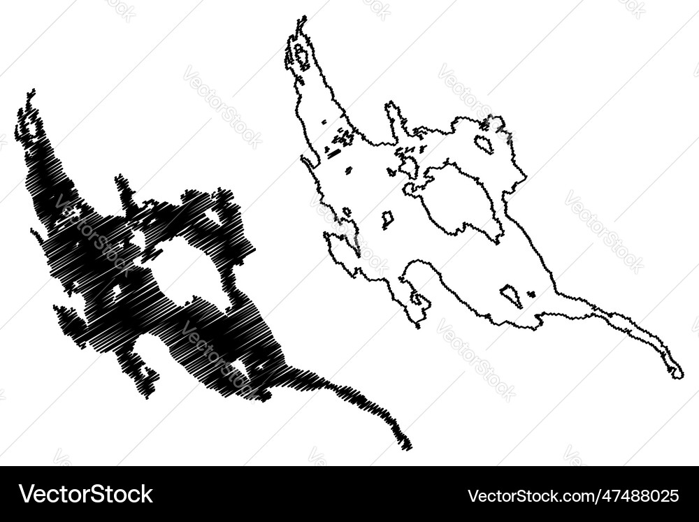 Lake storavan kingdom of sweden map scribble Vector Image
