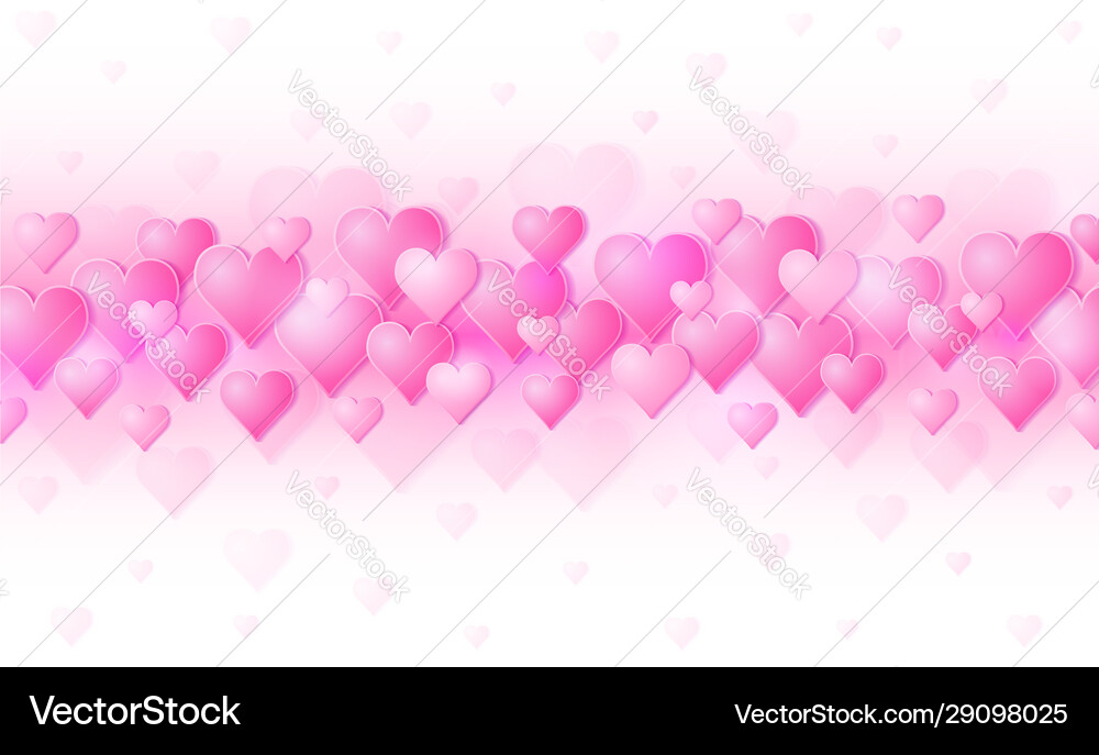 Pink banner with valentines hearts Royalty Free Vector Image
