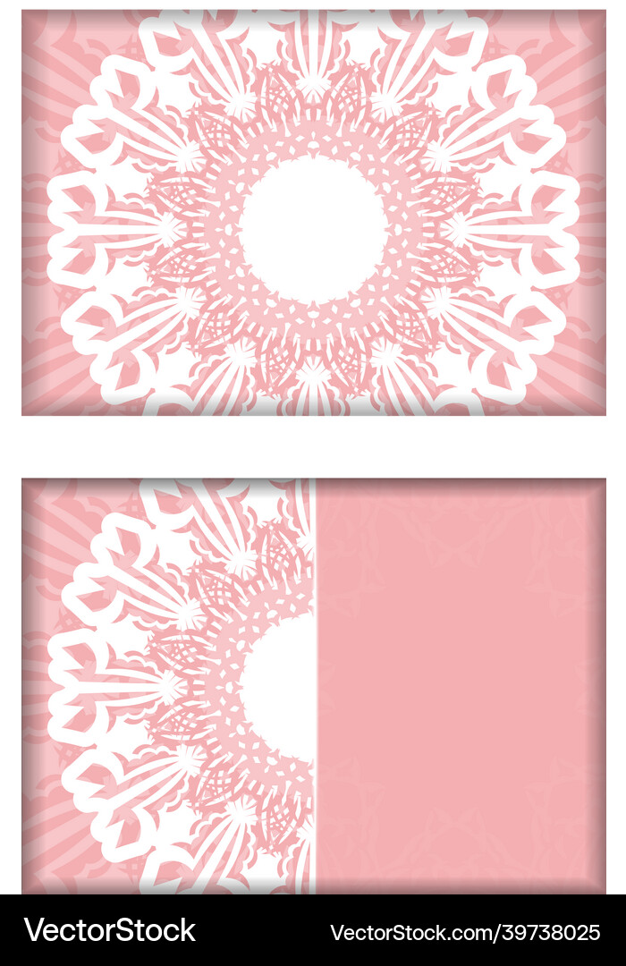 Pink color greeting flyer with abstract white Vector Image