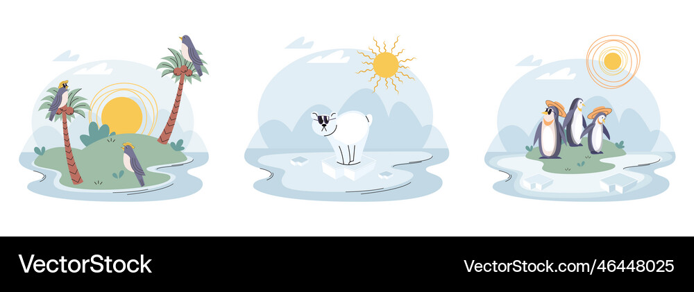 Temperature rising and climate change on planet Vector Image