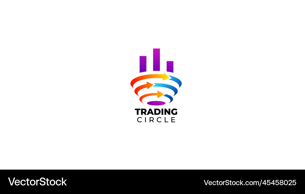 Trading circle finance logo design icon Royalty Free Vector