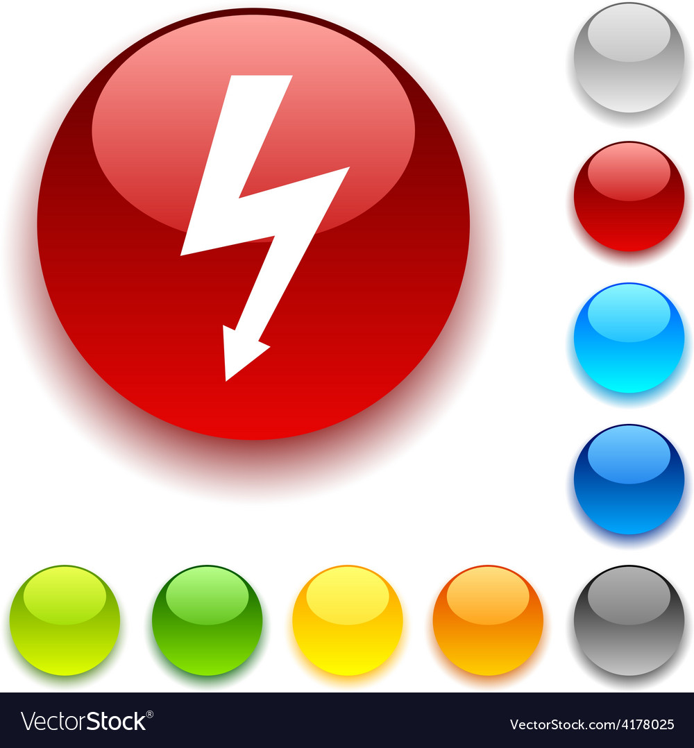 Warning button Royalty Free Vector Image - VectorStock