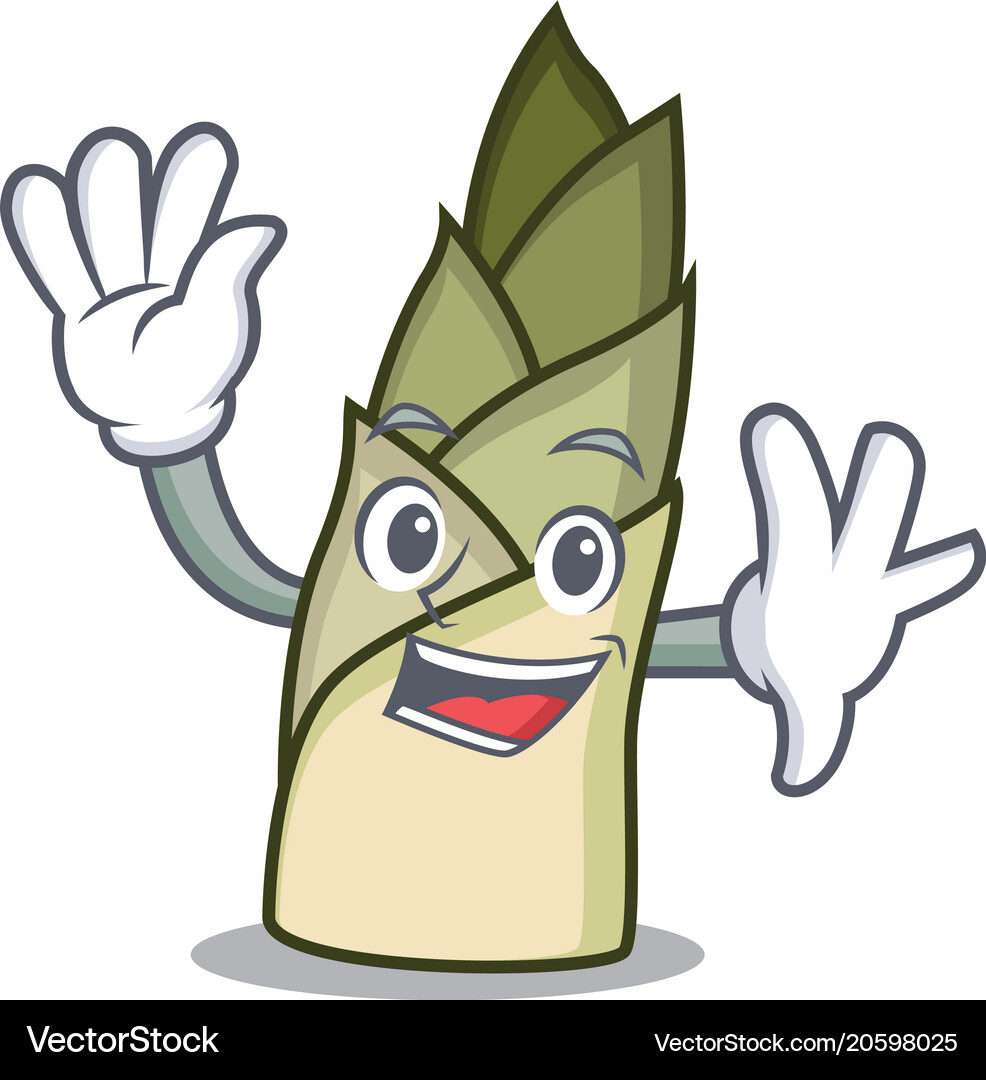 Waving bamboo shoot character cartoon Royalty Free Vector