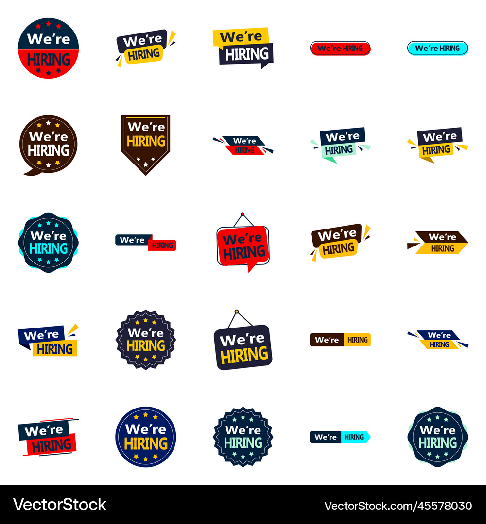 25 eye catching were hiring graphics for your Vector Image