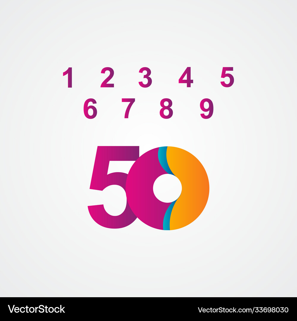 50 years anniversary celebration purple template Vector Image