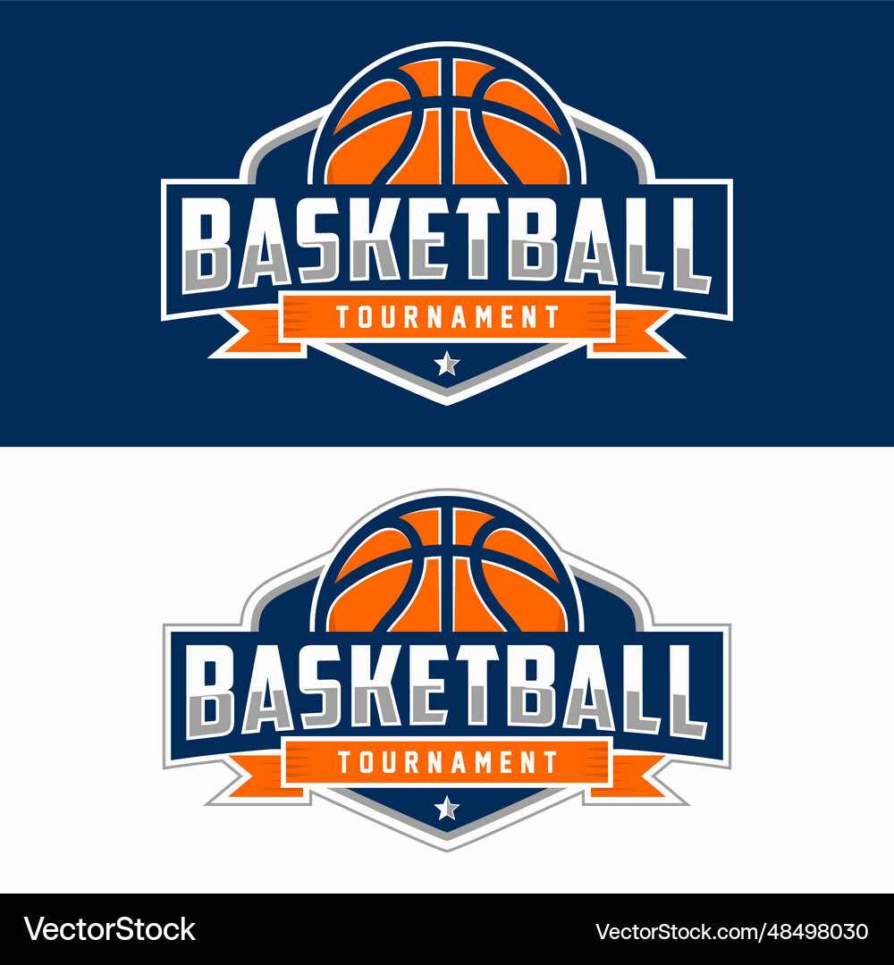 Basketball sport logo design Royalty Free Vector Image