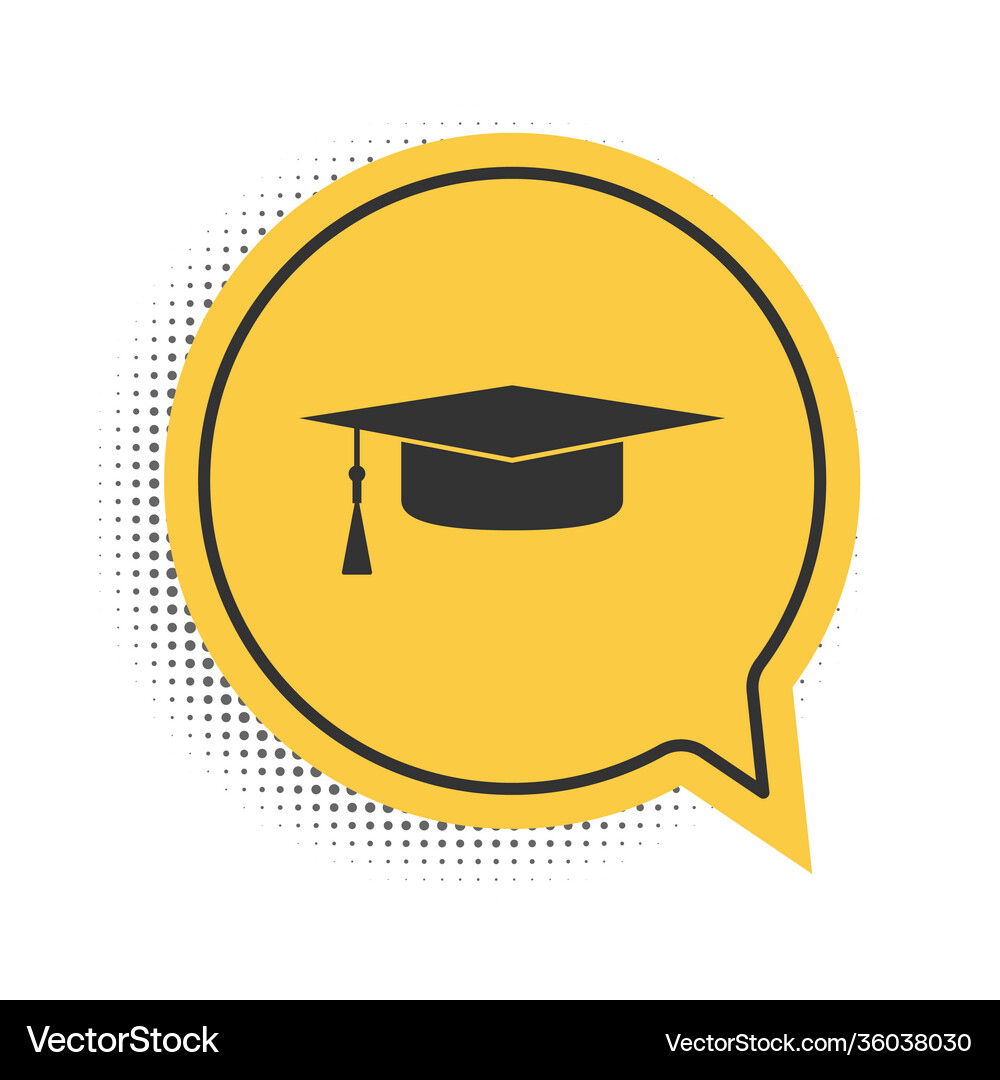Black graduation cap icon isolated on white Vector Image