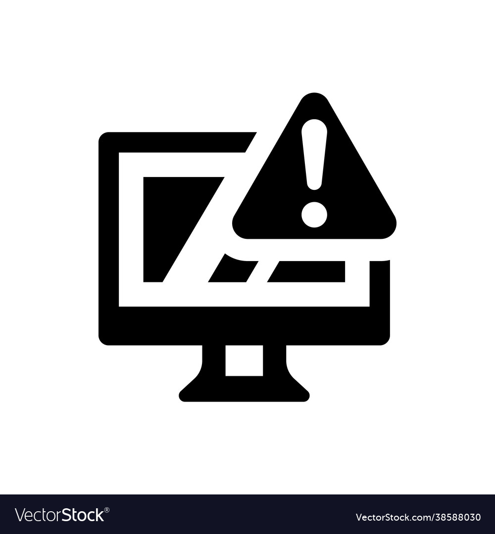 Computer warning icon Royalty Free Vector Image