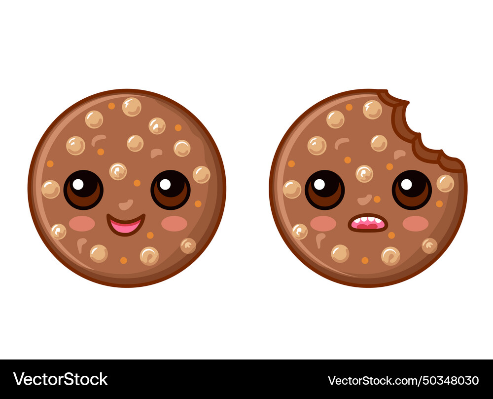 Cute cartoon chocolate cookie character Royalty Free Vector