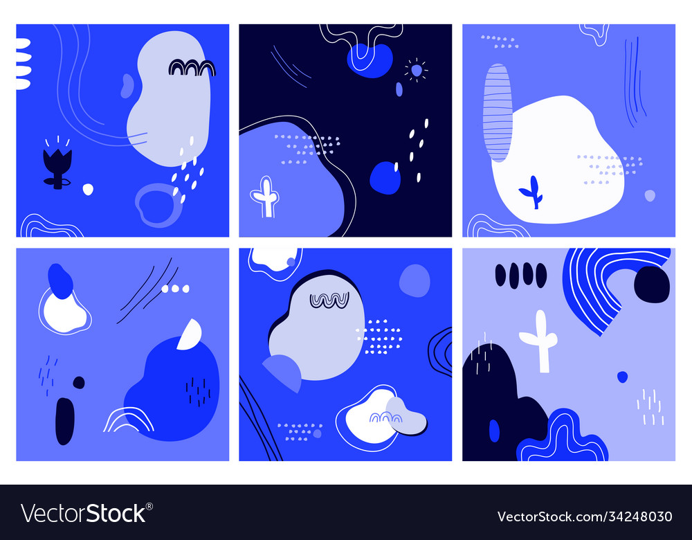 Hand drawn abstract backgrounds set Royalty Free Vector