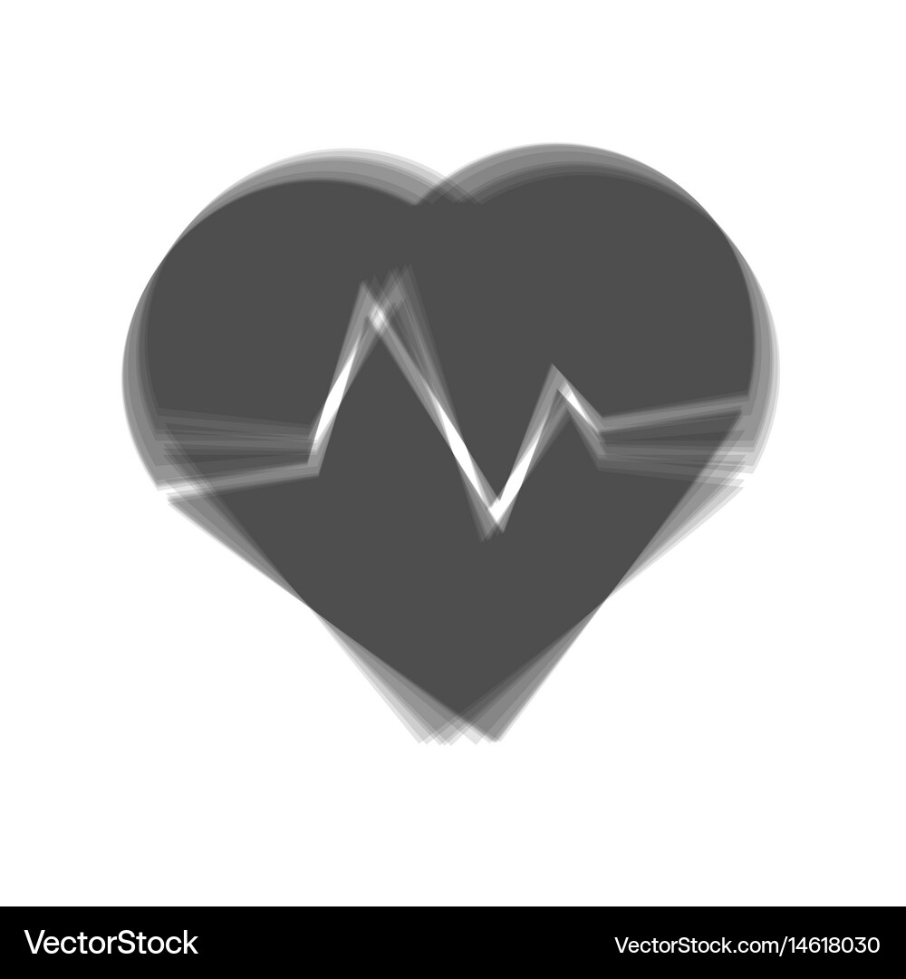 Heartbeat sign gray icon Royalty Free Vector Image
