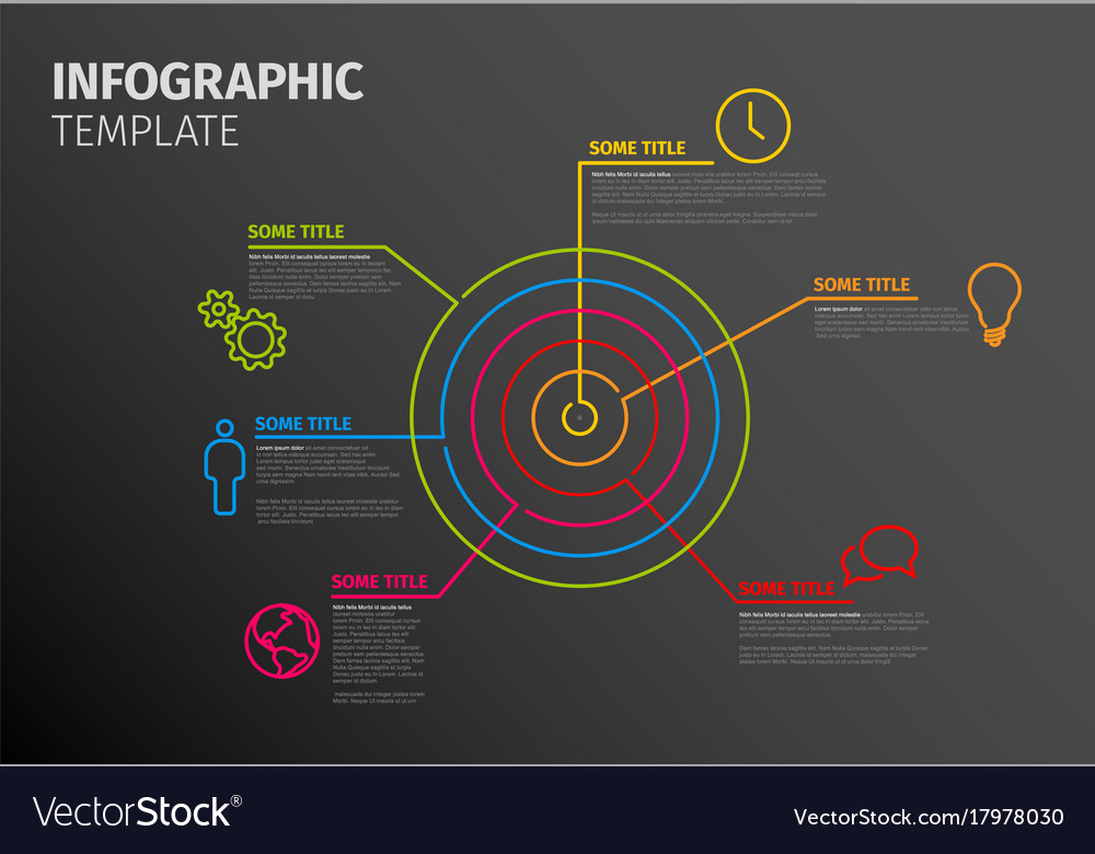 Infographic template with circle target Royalty Free Vector
