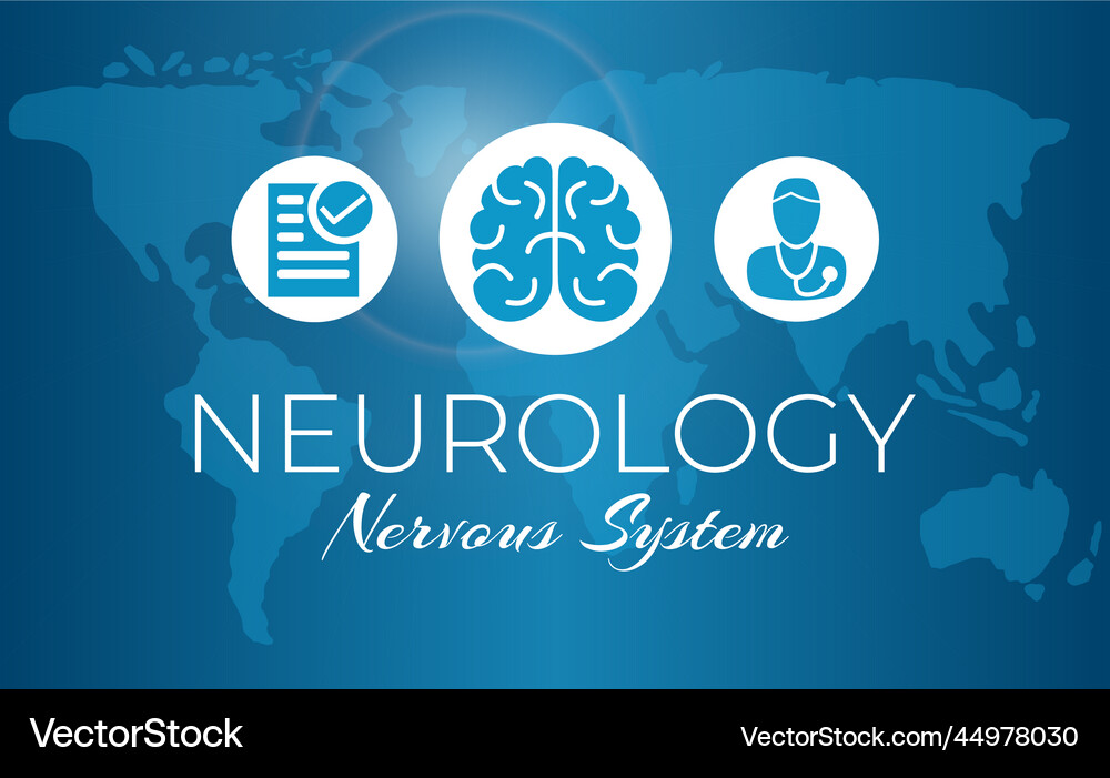 Neurology medical background with world map Vector Image