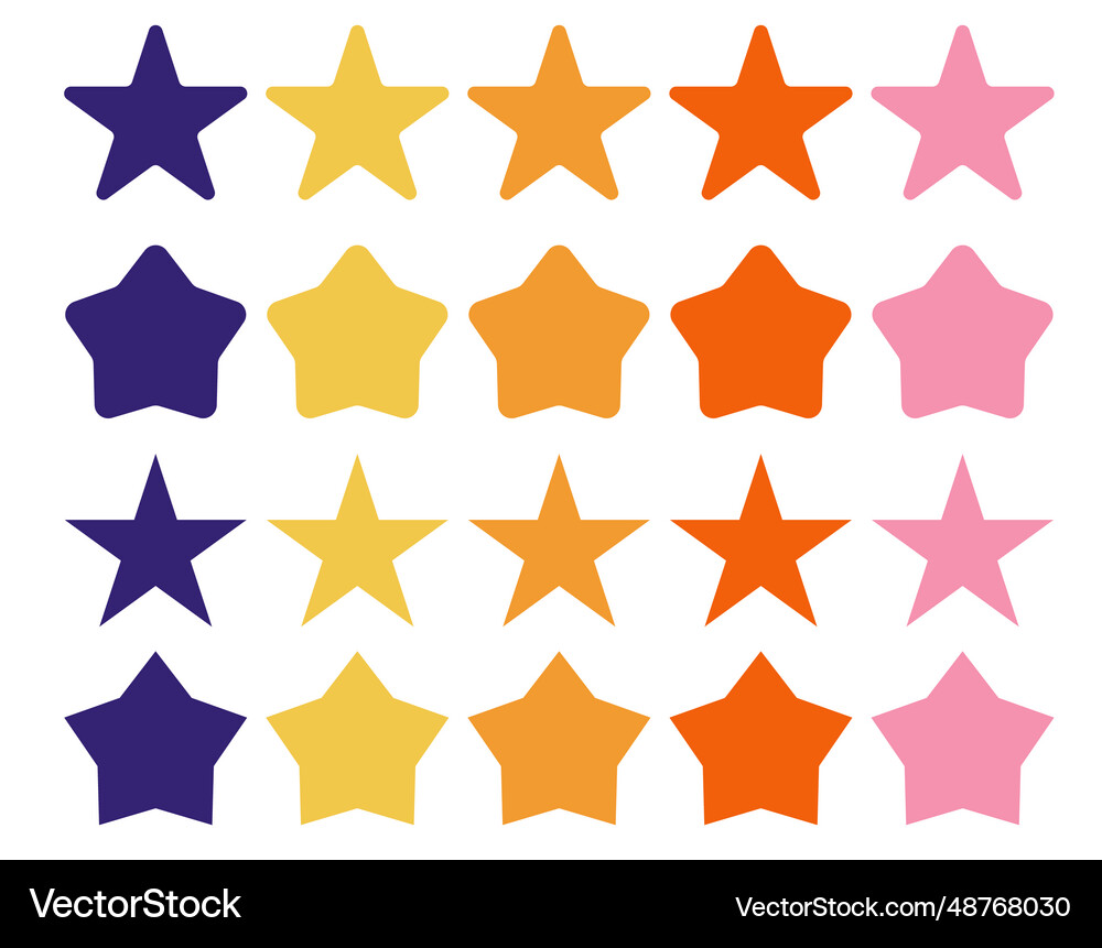 Set of stars different shapes flat design Vector Image