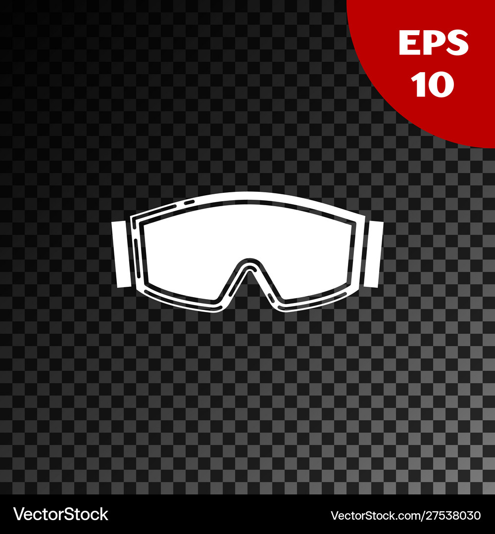 White ski goggles icon isolated on transparent Vector Image