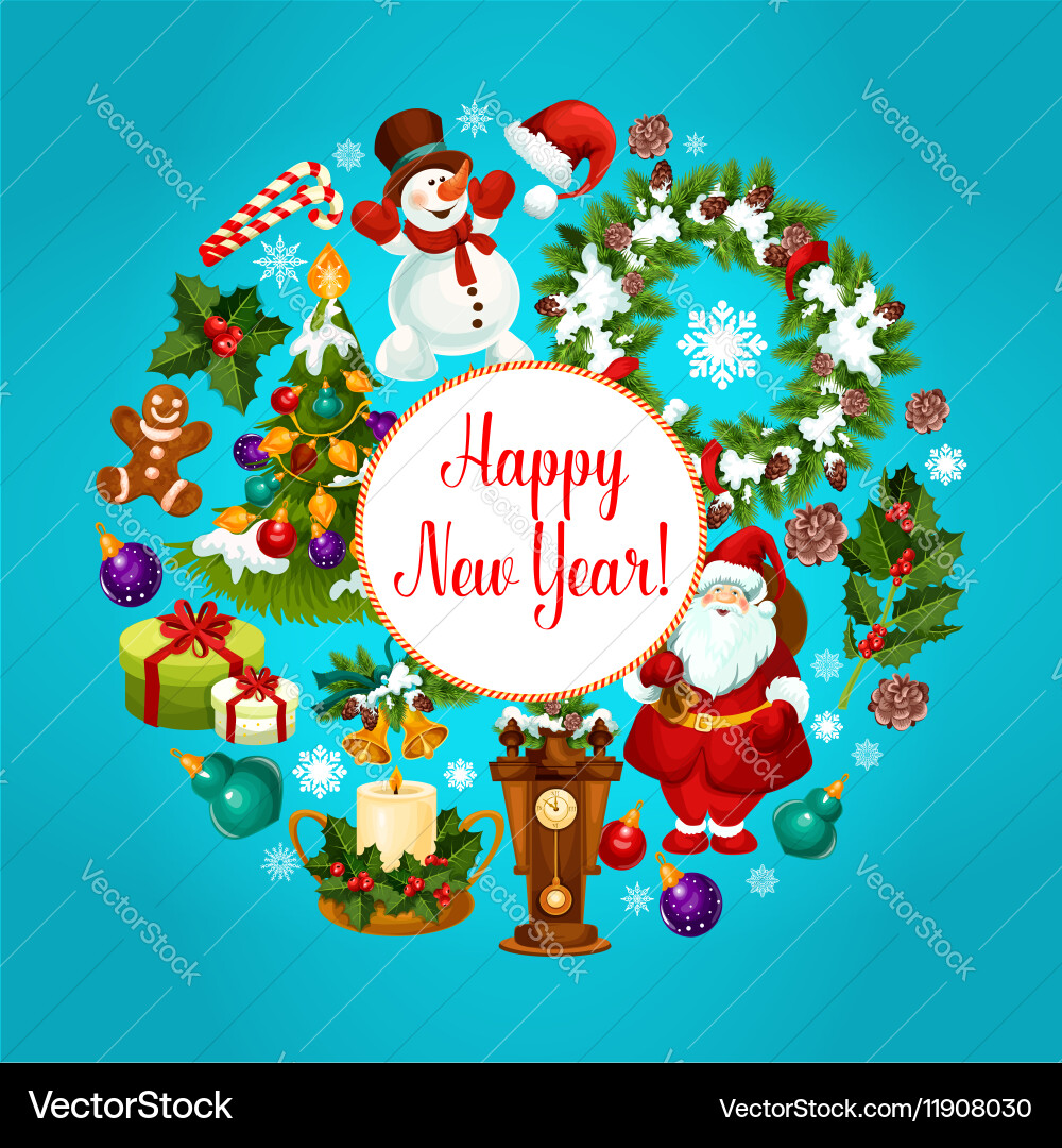 Winter holidays celebration poster design Vector Image