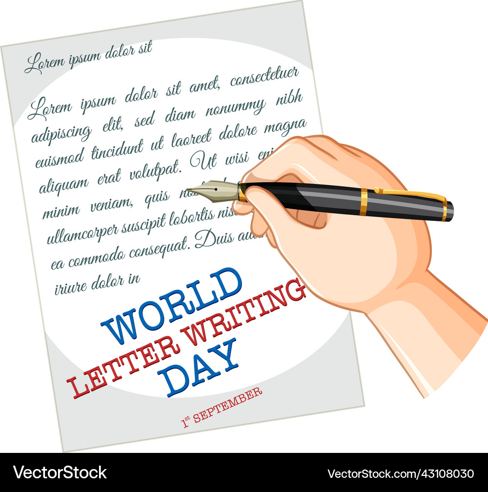 World letter writing day banner design Royalty Free Vector