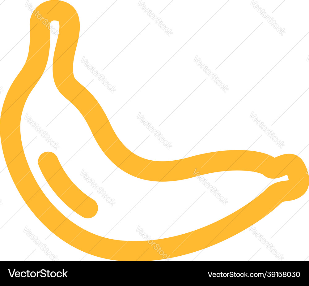 Yellow banana on a white background Royalty Free Vector