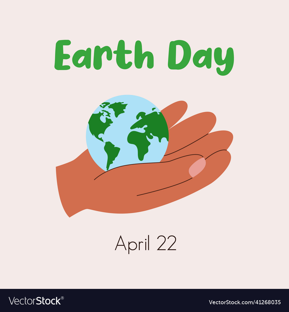 Earth day square template Royalty Free Vector Image