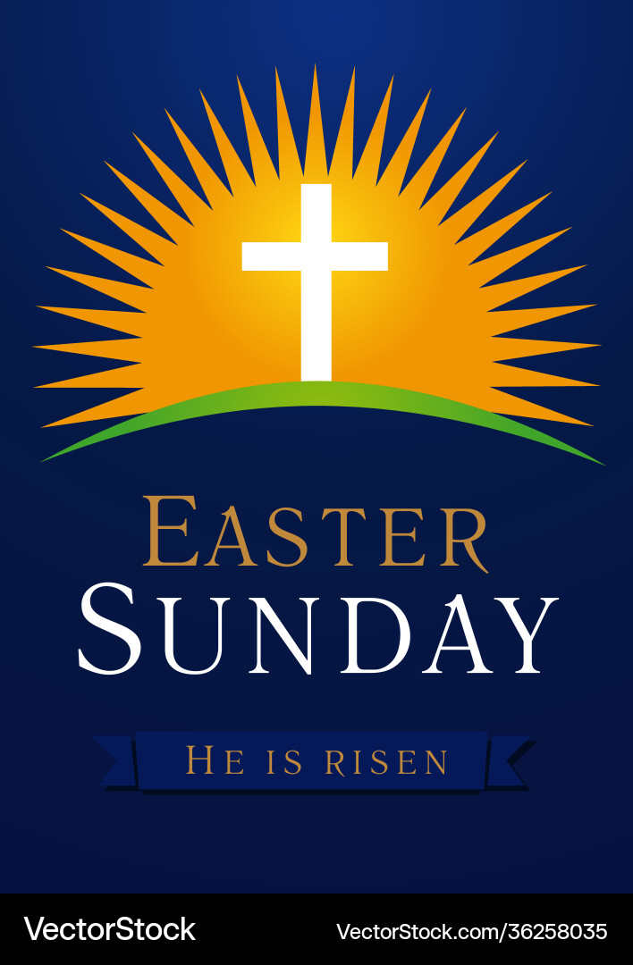 Easter sunday calvary sun card Royalty Free Vector Image
