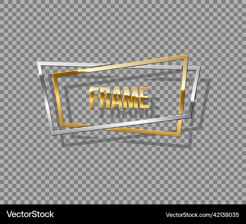 Frame made of overlapping golden and silver Vector Image