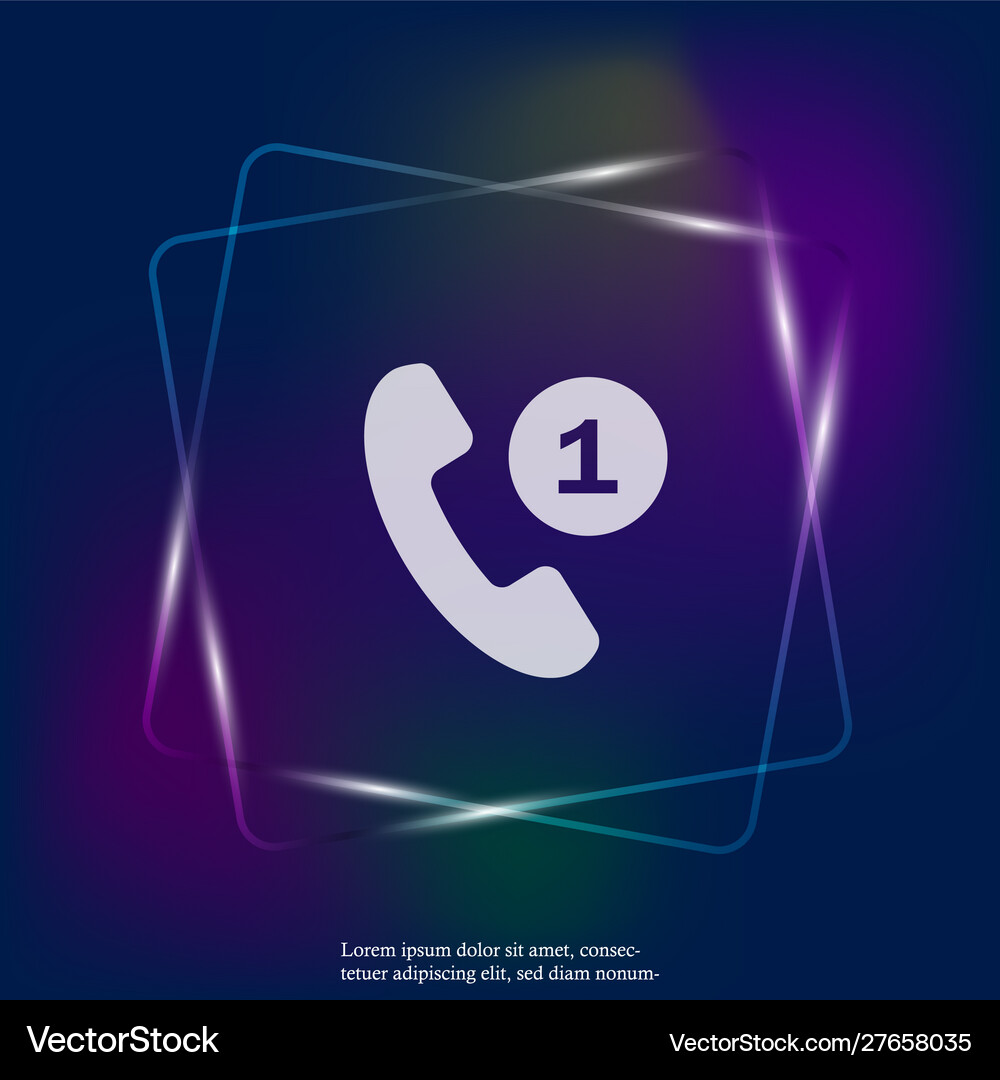 Handset neon light icon missed call phone Vector Image