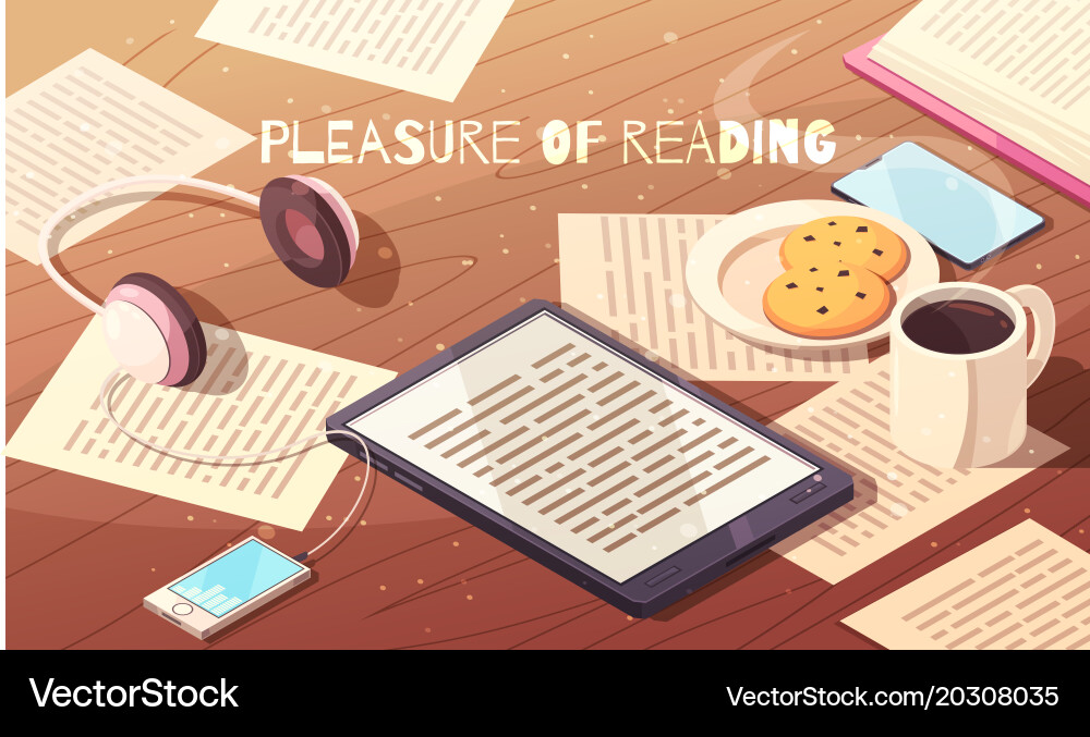 Pleasure of reading isometric Royalty Free Vector Image