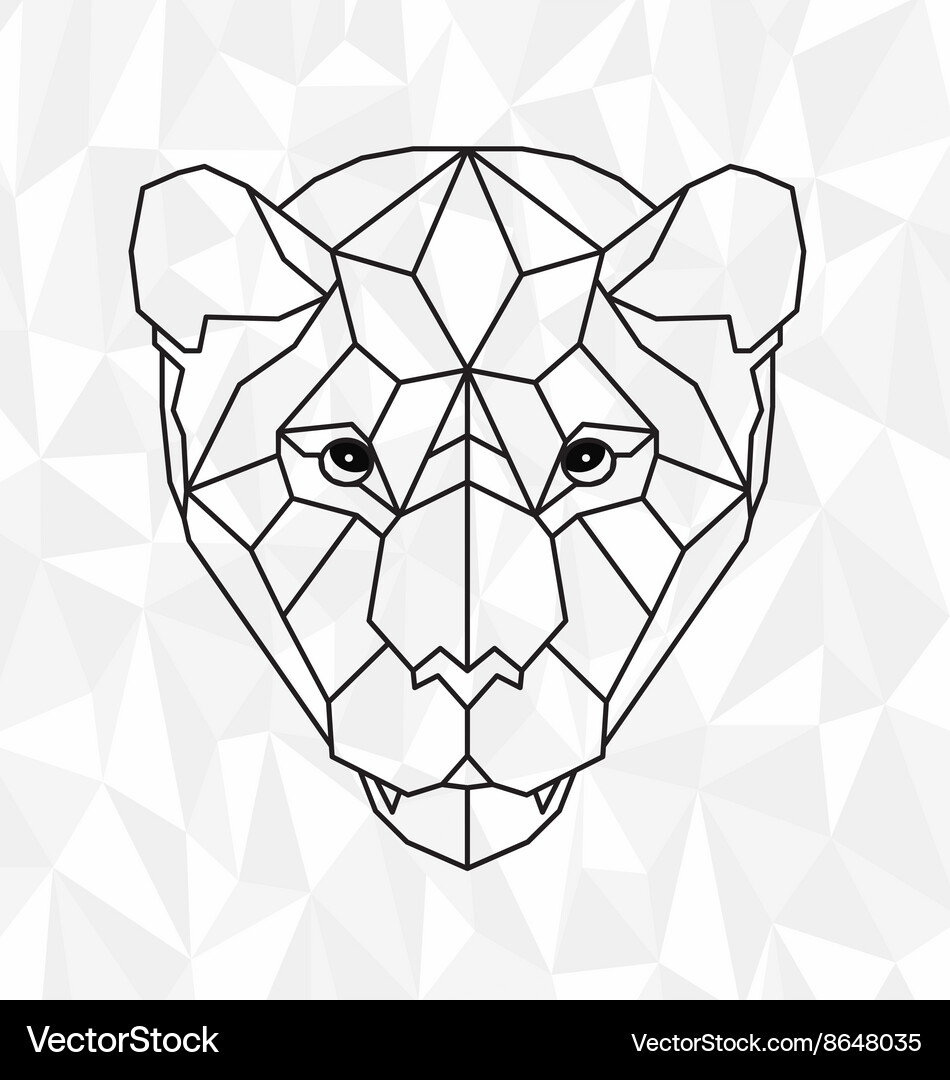 Polygonal head of tiger Royalty Free Vector Image