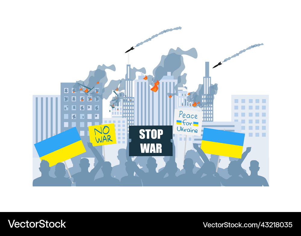 Protest against war in ukraine Royalty Free Vector Image