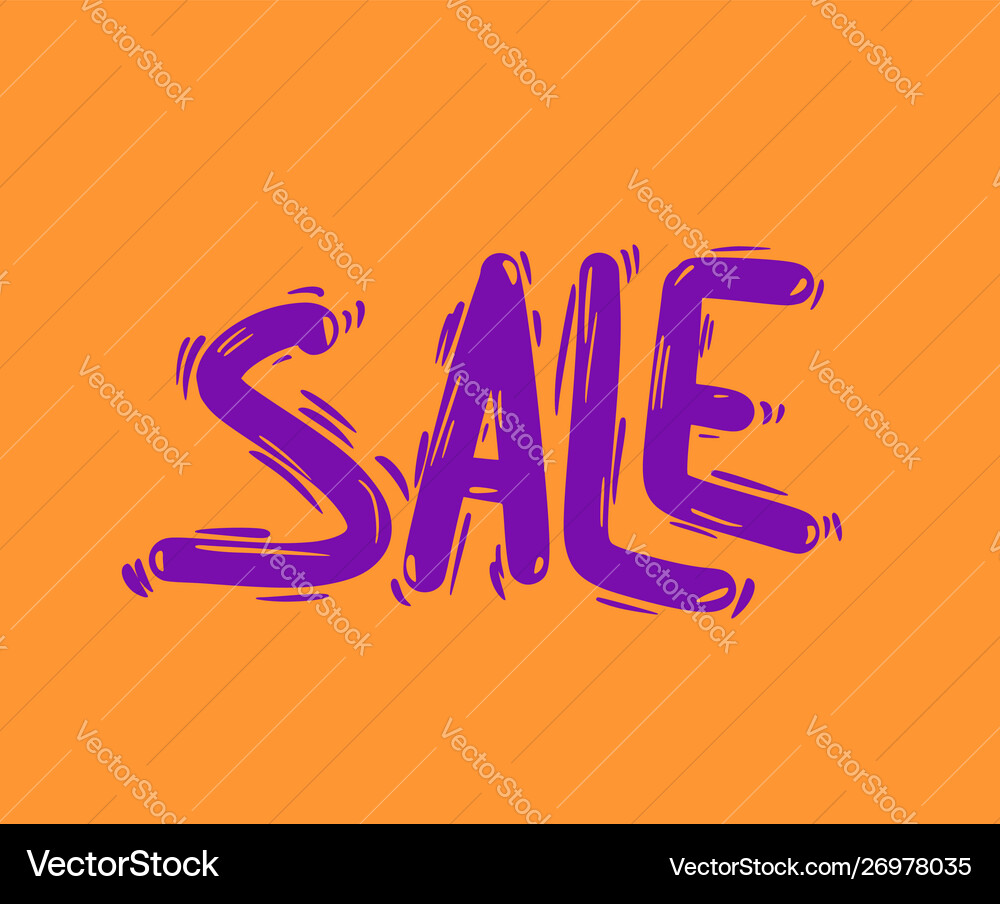 Sale hand drawn text stylized brush word Vector Image