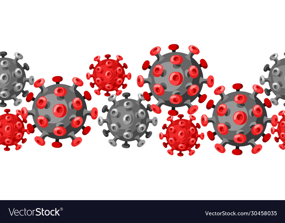 Seamless pattern with coronavirus molecule covid Vector Image
