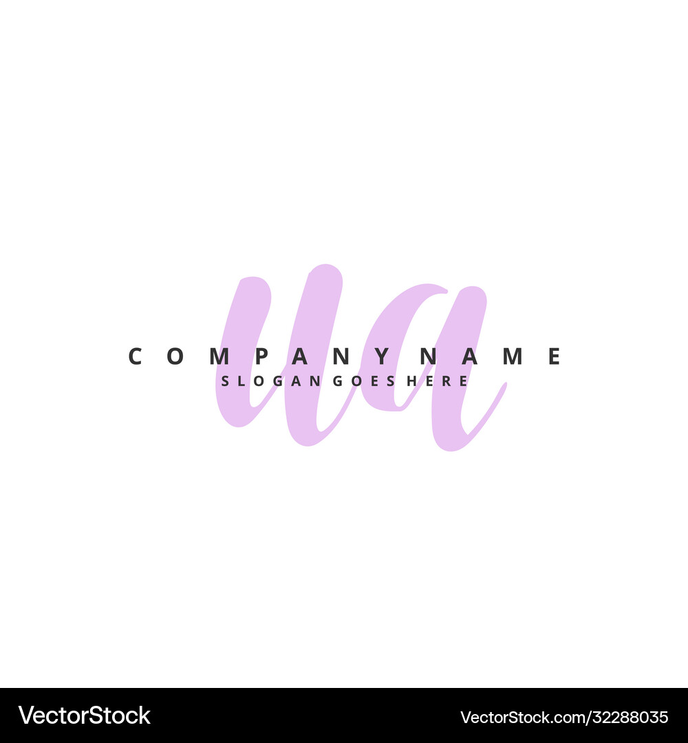 U a ua initial handwriting and signature logo Vector Image