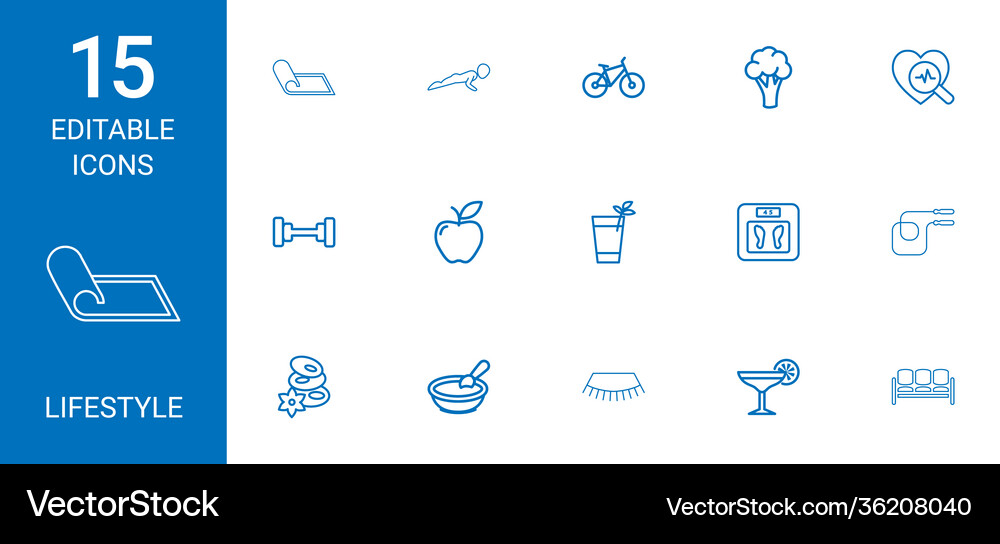 15 lifestyle icons Royalty Free Vector Image - VectorStock