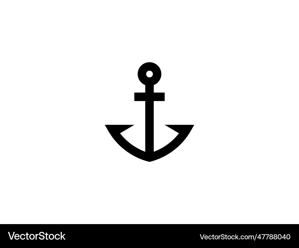 Black and white simple and clean anchor logo Vector Image