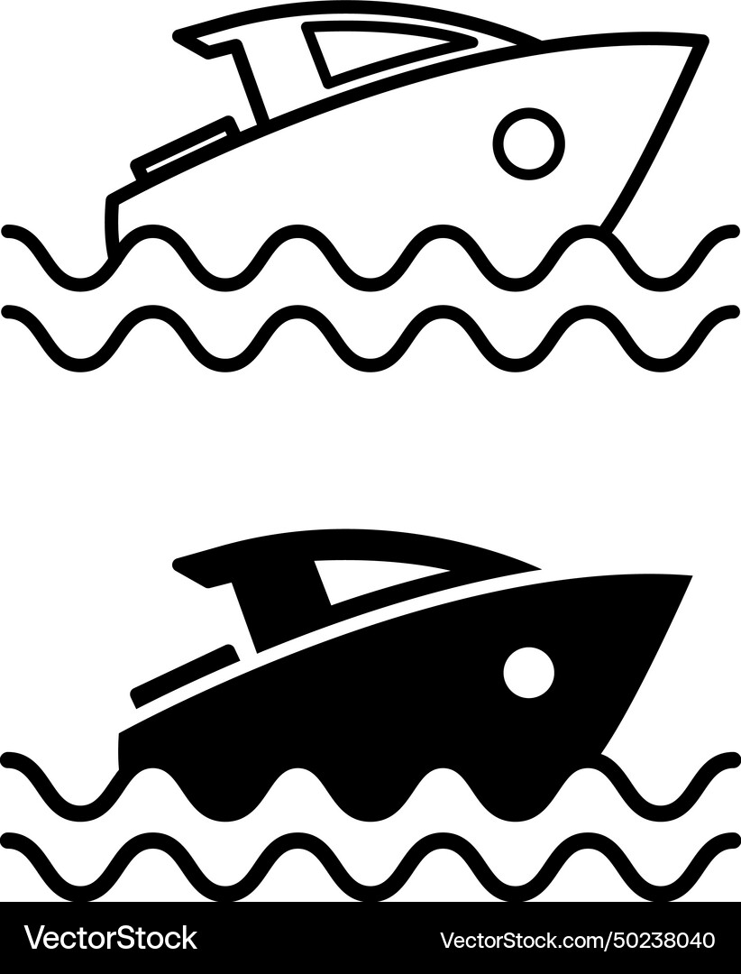 Boat icons black and white floating Royalty Free Vector