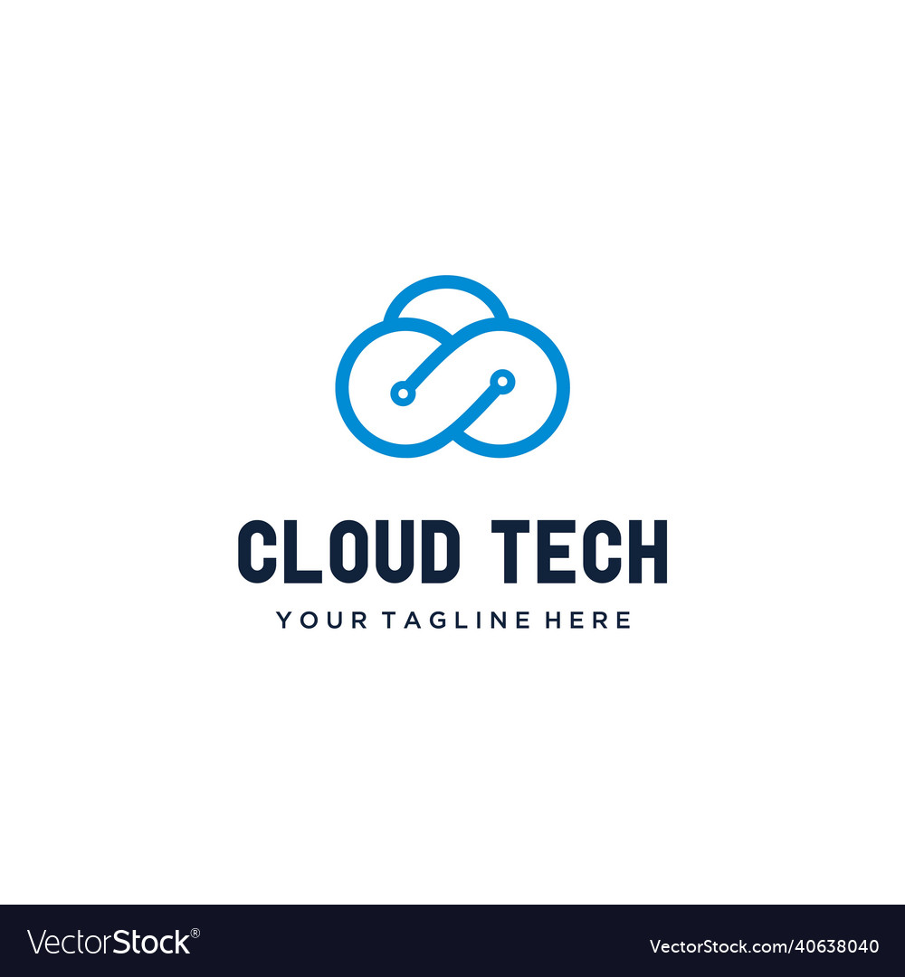 Cloud tech technology power line data icon Vector Image