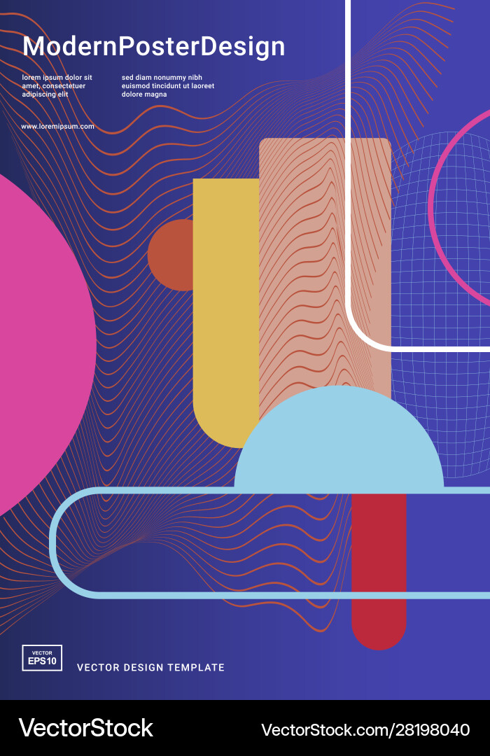 Design template with colourful geometric shapes Vector Image