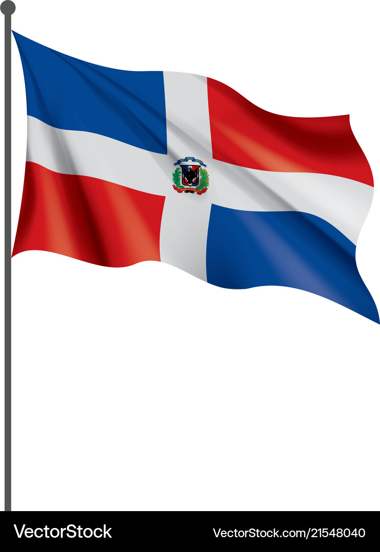 Dominicana flag on a white Royalty Free Vector Image