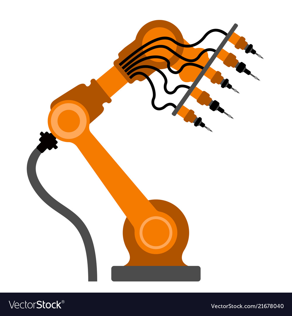 Isolated robotic arm icon Royalty Free Vector Image Isolated robotic arm icon Royalty Free Vector Image