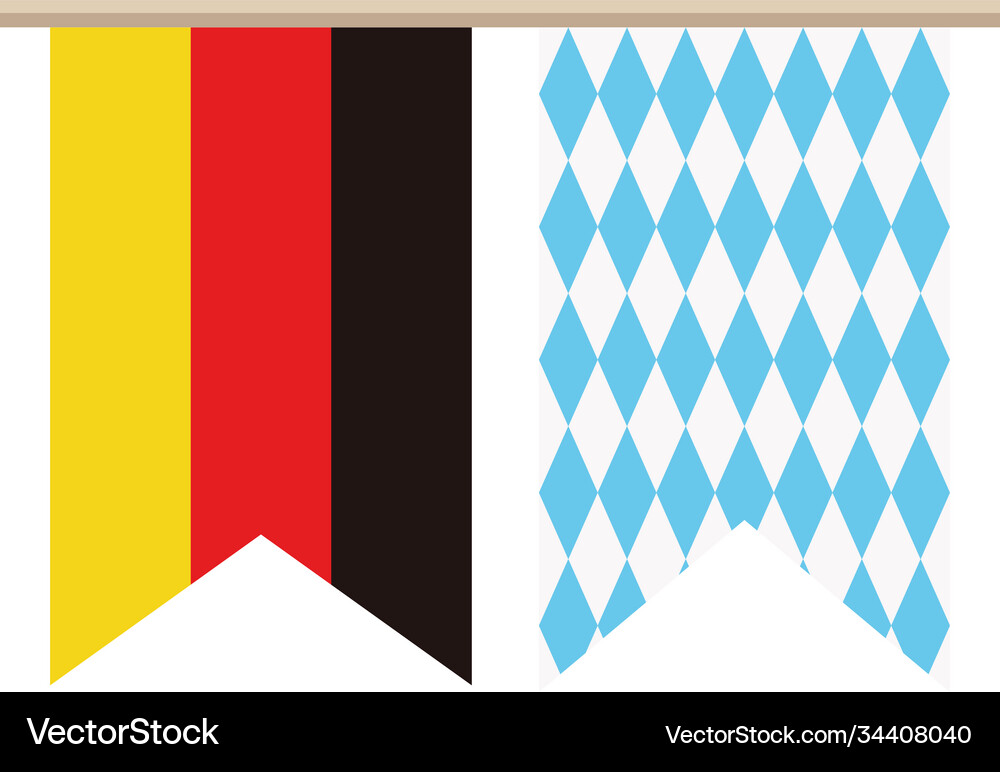 Oktoberfest and germany flags hanging Royalty Free Vector