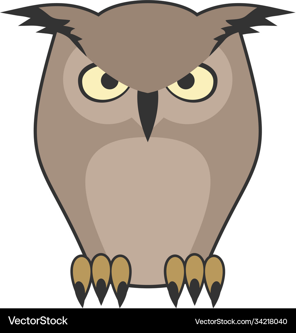 Owl draw Royalty Free Vector Image - VectorStock