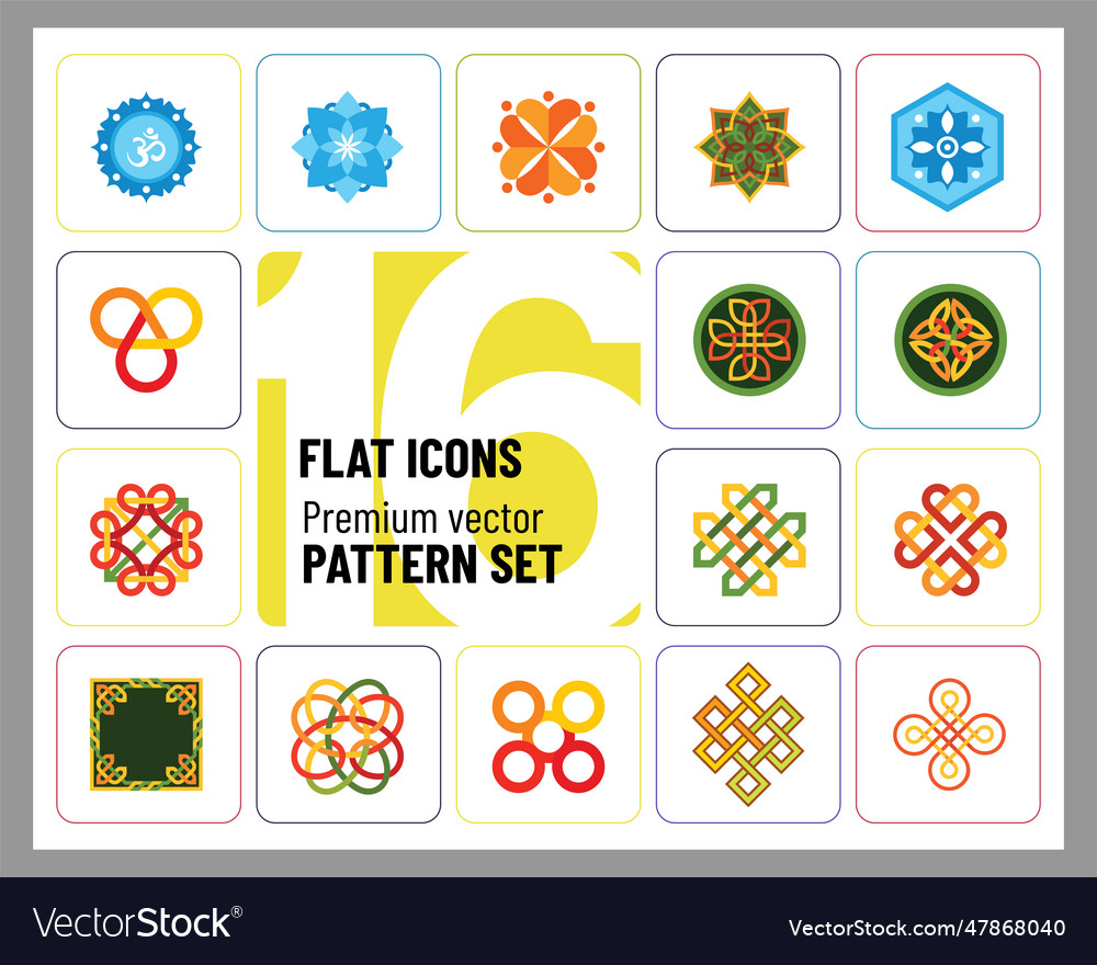 Pattern icon set Royalty Free Vector Image - VectorStock