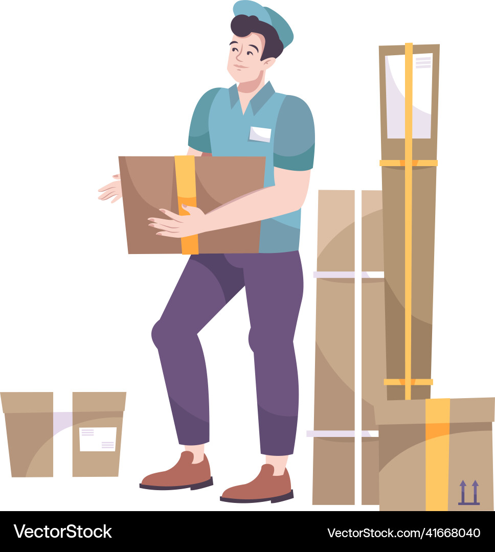 Postal worker Royalty Free Vector Image - VectorStock