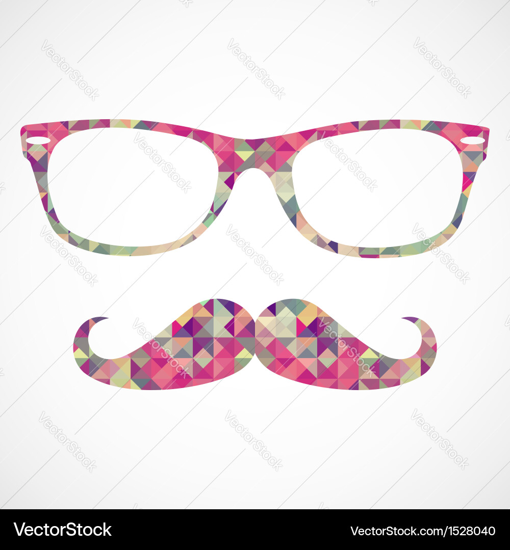 Retro hipster face geometric icons Royalty Free Vector Image
