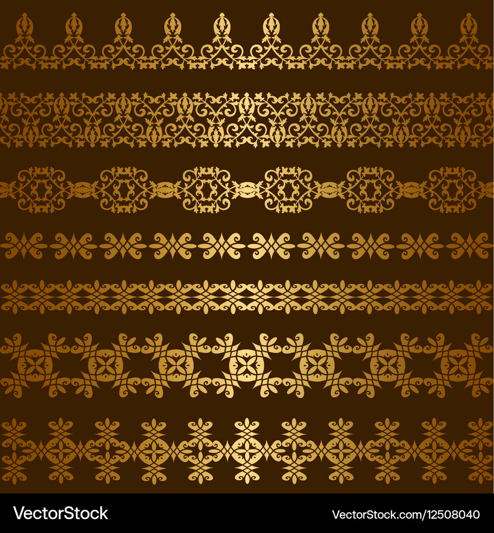 Set of gold borders Royalty Free Vector Image - VectorStock