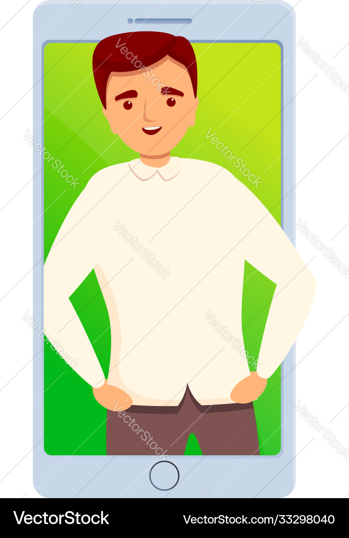 Student video call icon cartoon style Royalty Free Vector